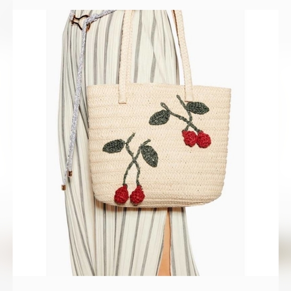 Topshop | Bags | Topshop Fruit Cherry Straw Tote Bag | Poshmark